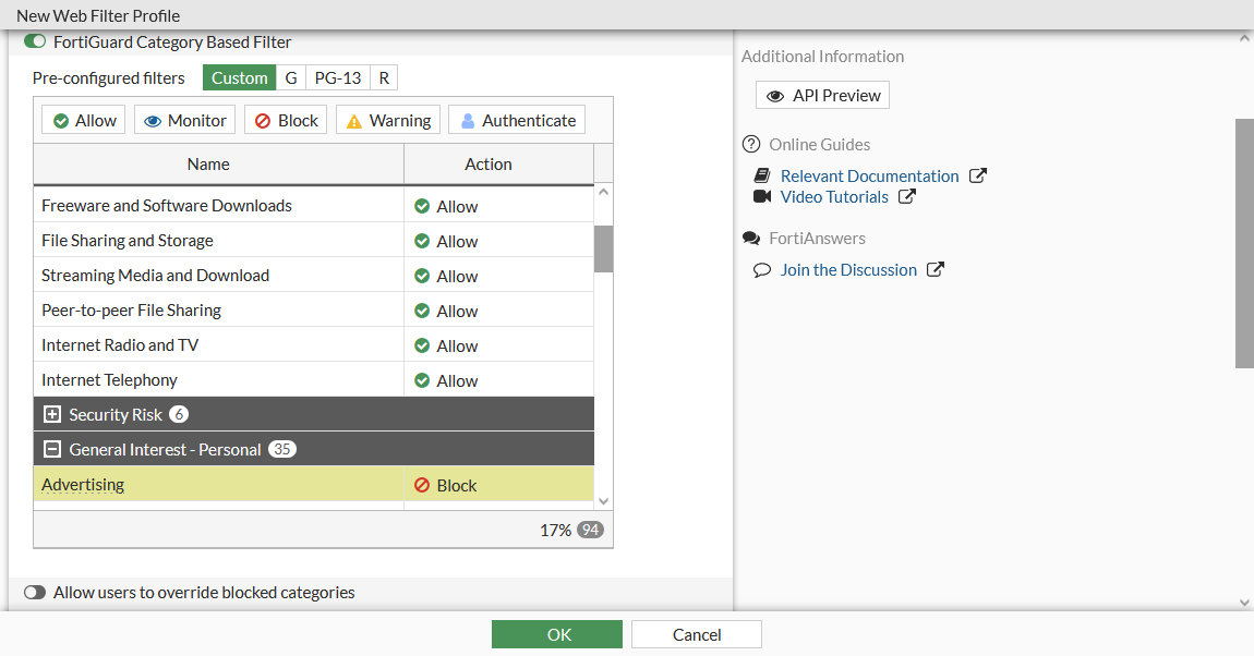 Category override examples | FortiGate / FortiOS 7.6.3 | Fortinet Document Library